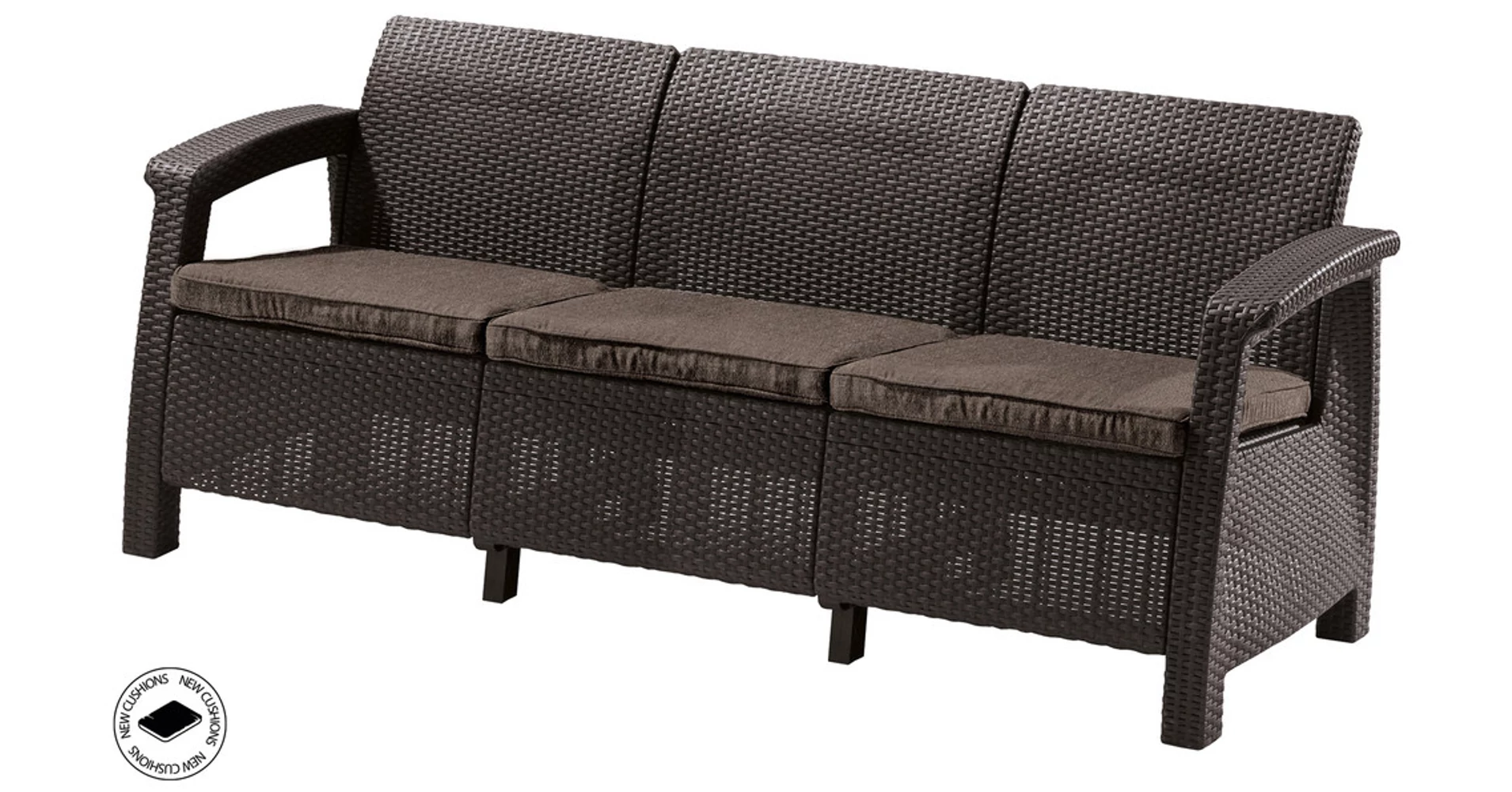 Keter Corfu love seat max háromszemélyes polyrattan kerti kanapé ...